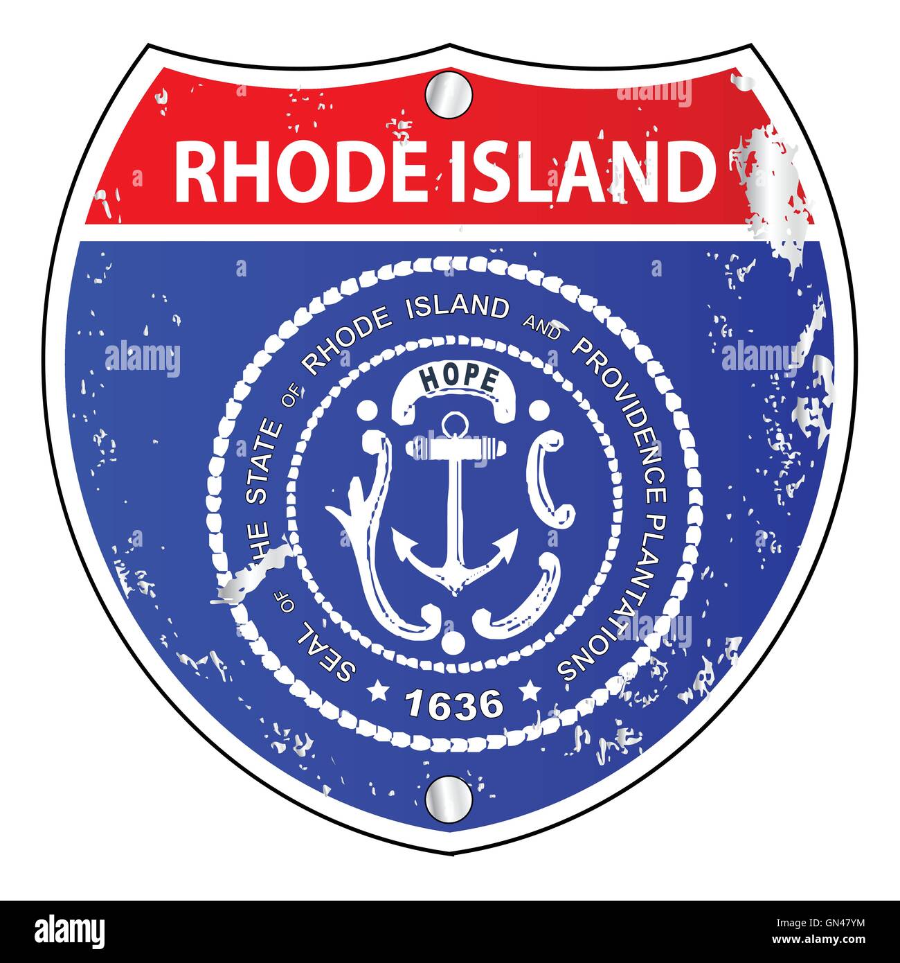 Rhode Island Flag Icons As Interstate Sign Stock Vector Image & Art - Alamy