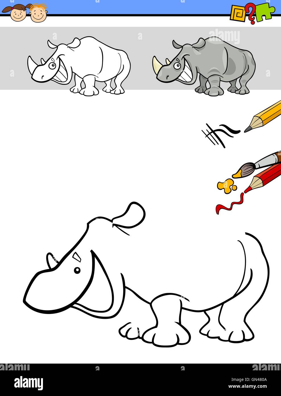 drawing and coloring task Stock Vector Image & Art - Alamy