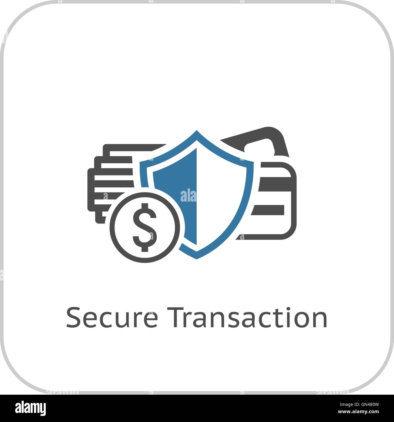 Secure Transaction Icon. Flat Design Stock Vector Image & Art - Alamy