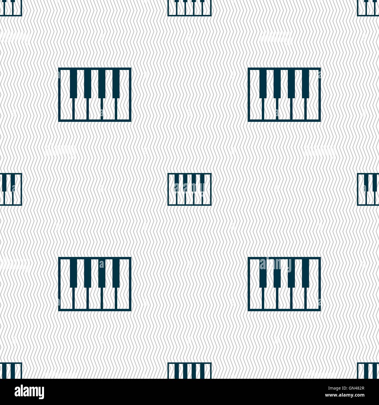 piano key icon sign. Seamless pattern with geometric texture. Vector ...