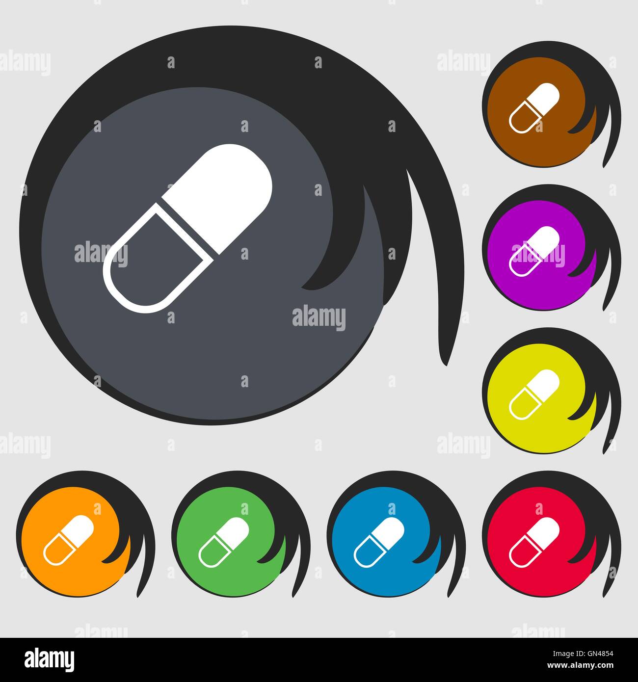 Pill capsule colored icon Stock Vector Images - Alamy