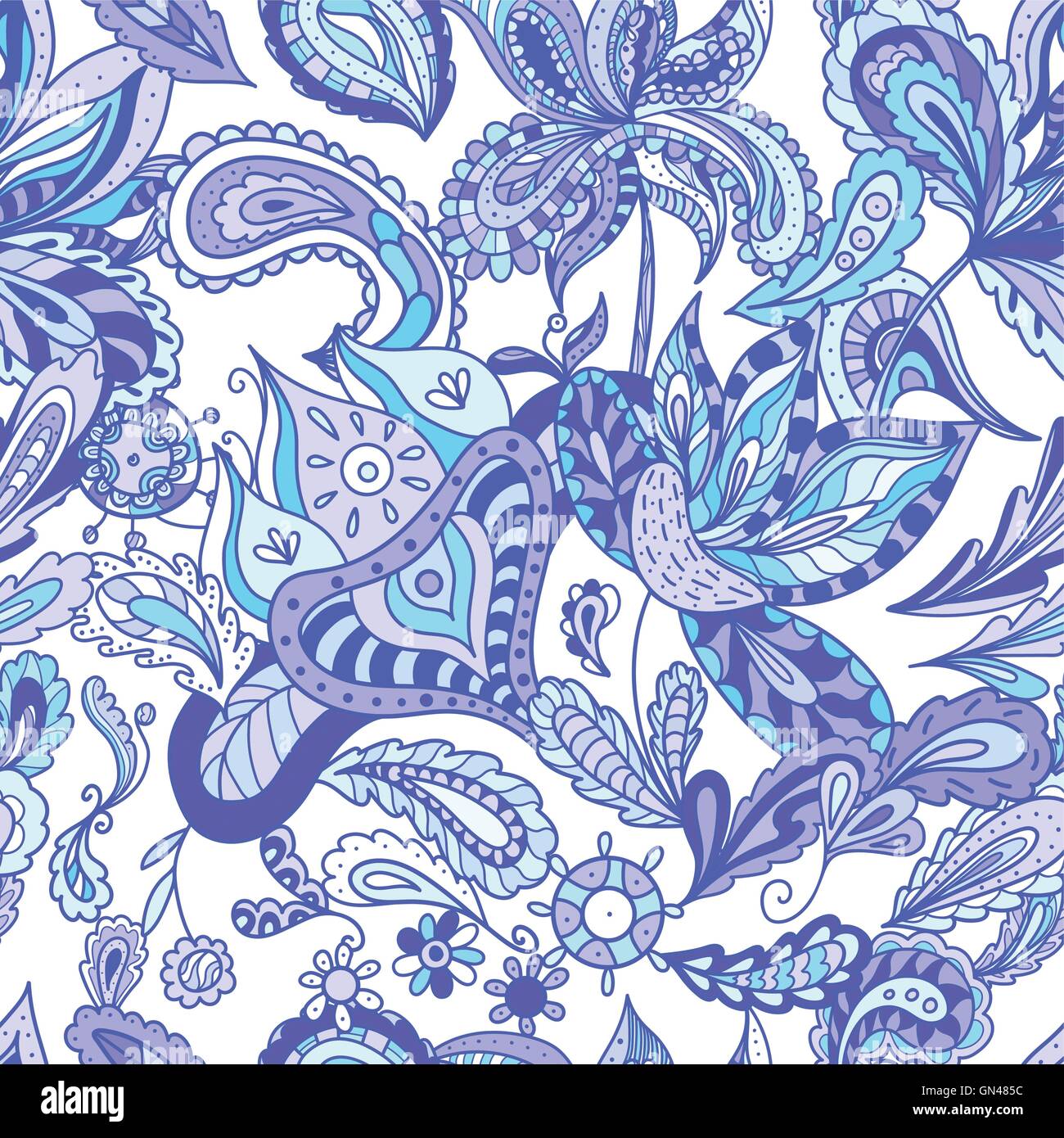 Blue Indian Pattern Stock Vector Image & Art - Alamy