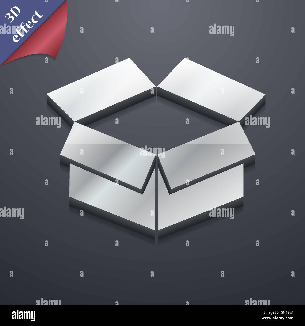Open box icon symbol. 3D style. Trendy, modern design with space for ...