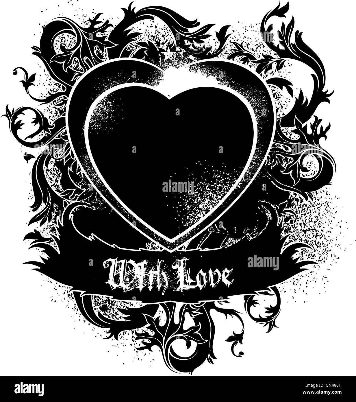 heart frame black Stock Vector Image & Art - Alamy