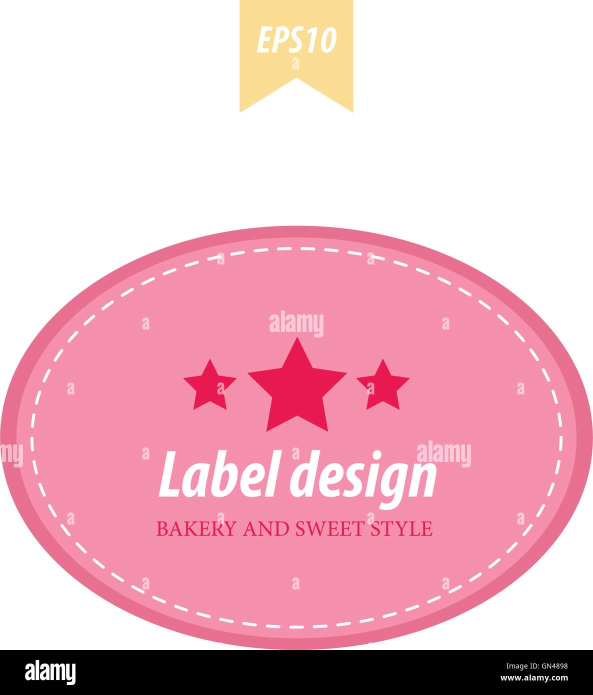 retro bakery style label pink color Stock Vector Image & Art - Alamy