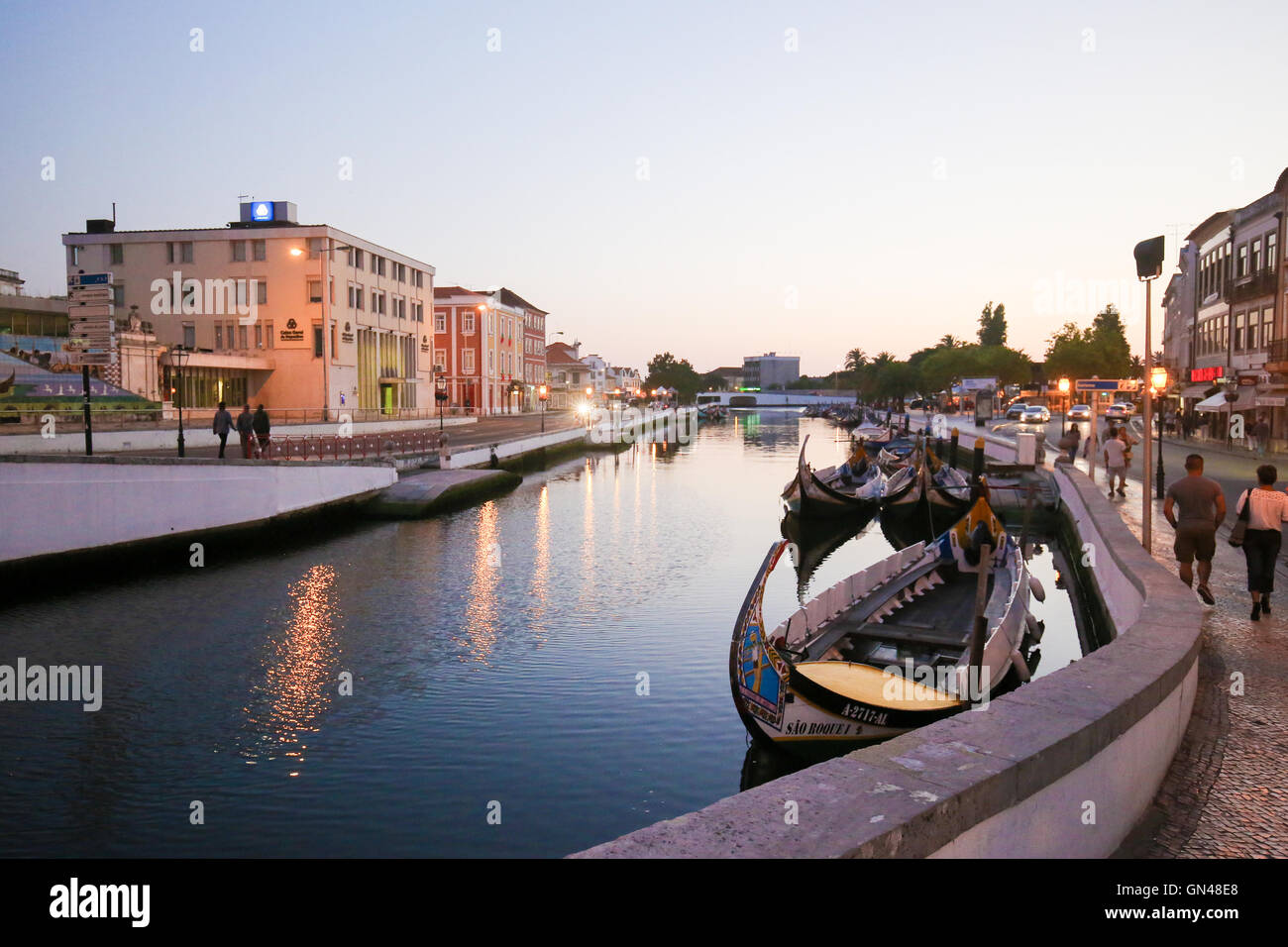 AVEIRO, PORTUGAL - JULY 28, 2016: Moliceiro or Traditional Boat in the ...