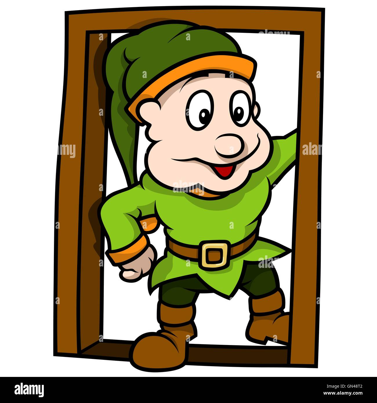 Green Dwarf At The Door Stock Vector Image & Art - Alamy