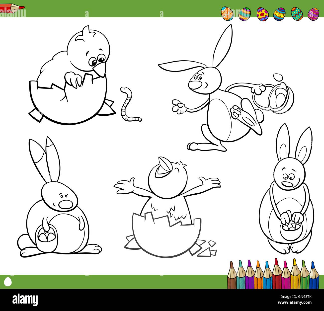 easter characters coloring book Stock Vector Image & Art - Alamy