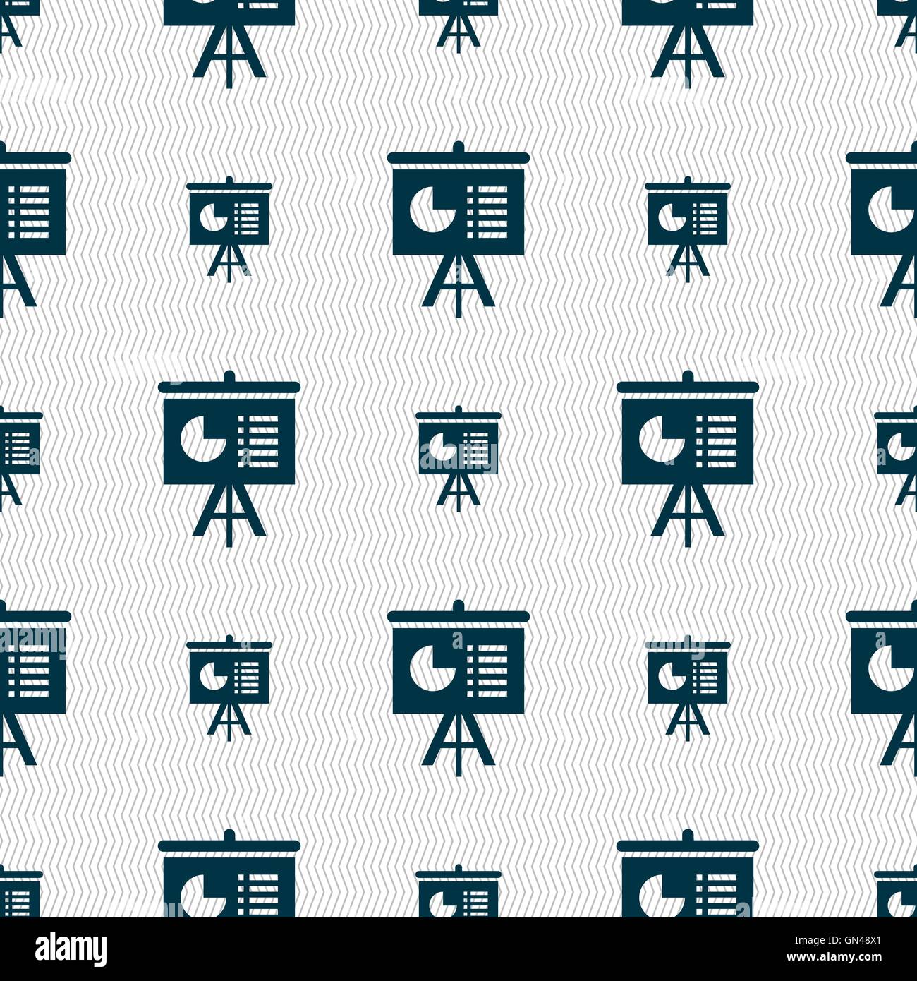presentation board icon sign. Seamless pattern with geometric texture ...