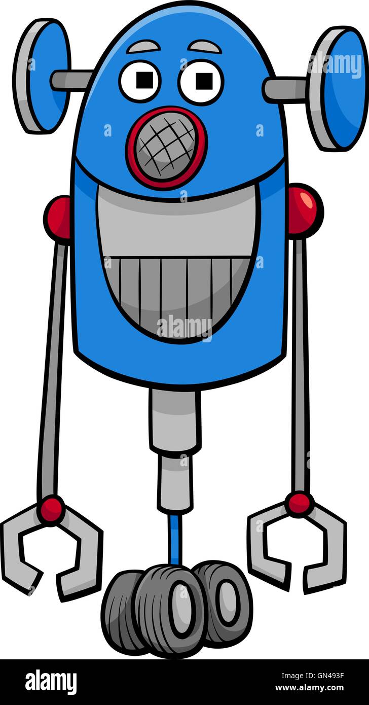 funny robot cartoon illustration Stock Vector Image & Art - Alamy