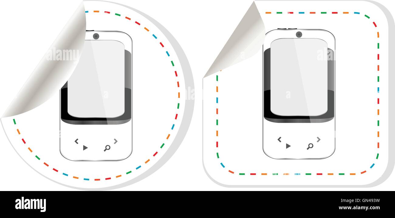 vector smart phone sticker set Stock Vector Image & Art - Alamy