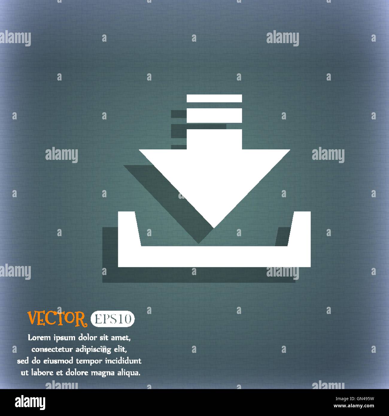 Restore icon. On the blue-green abstract background with shadow and ...