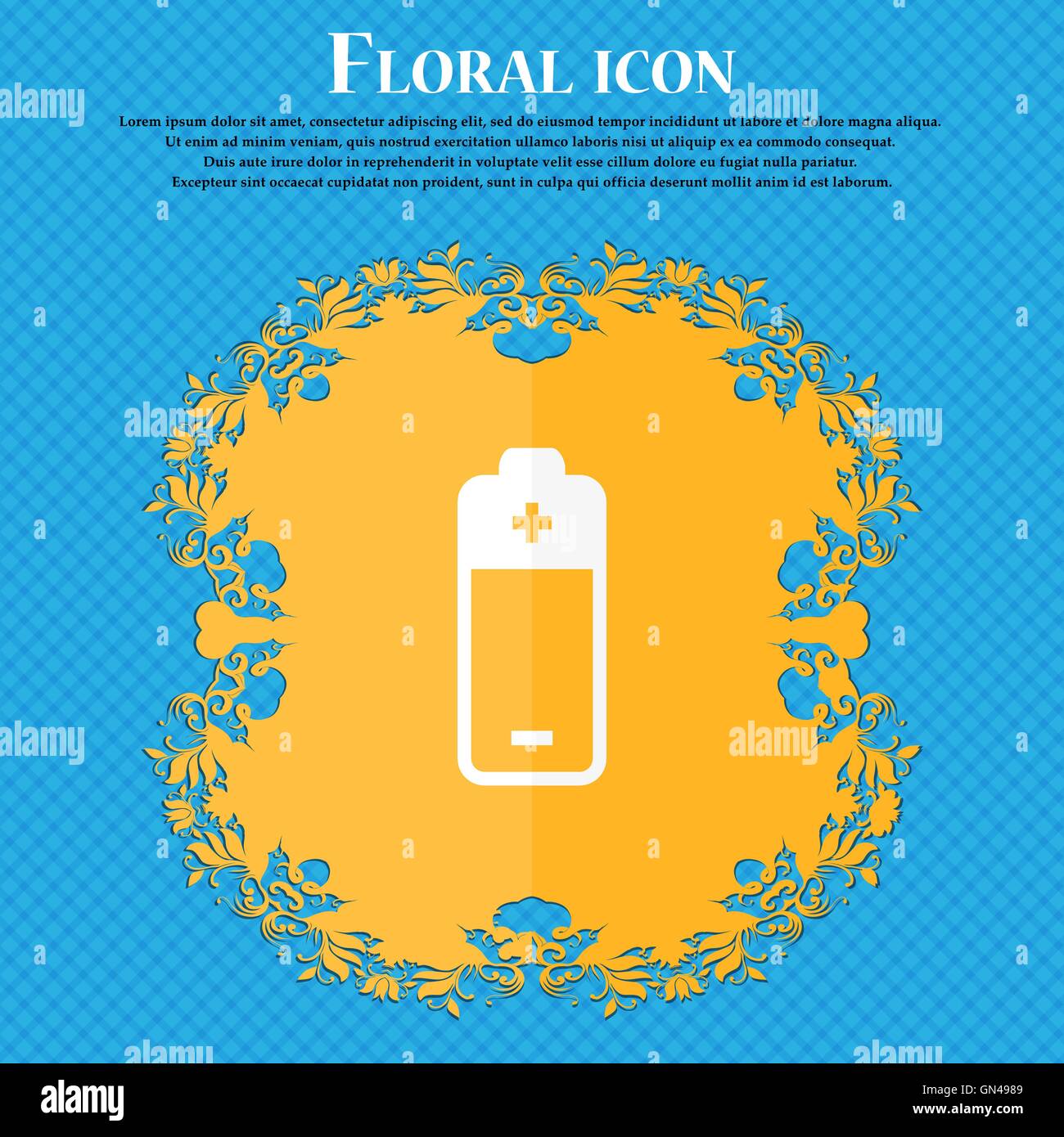 Battery blue flat design Stock Vector Images - Alamy