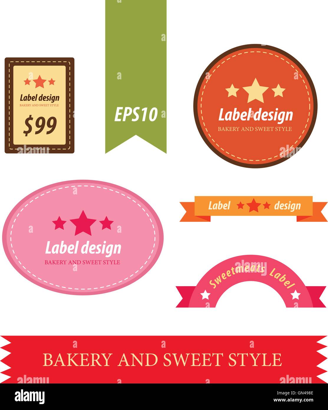 Set of retro bakery labels Stock Vector Image & Art - Alamy