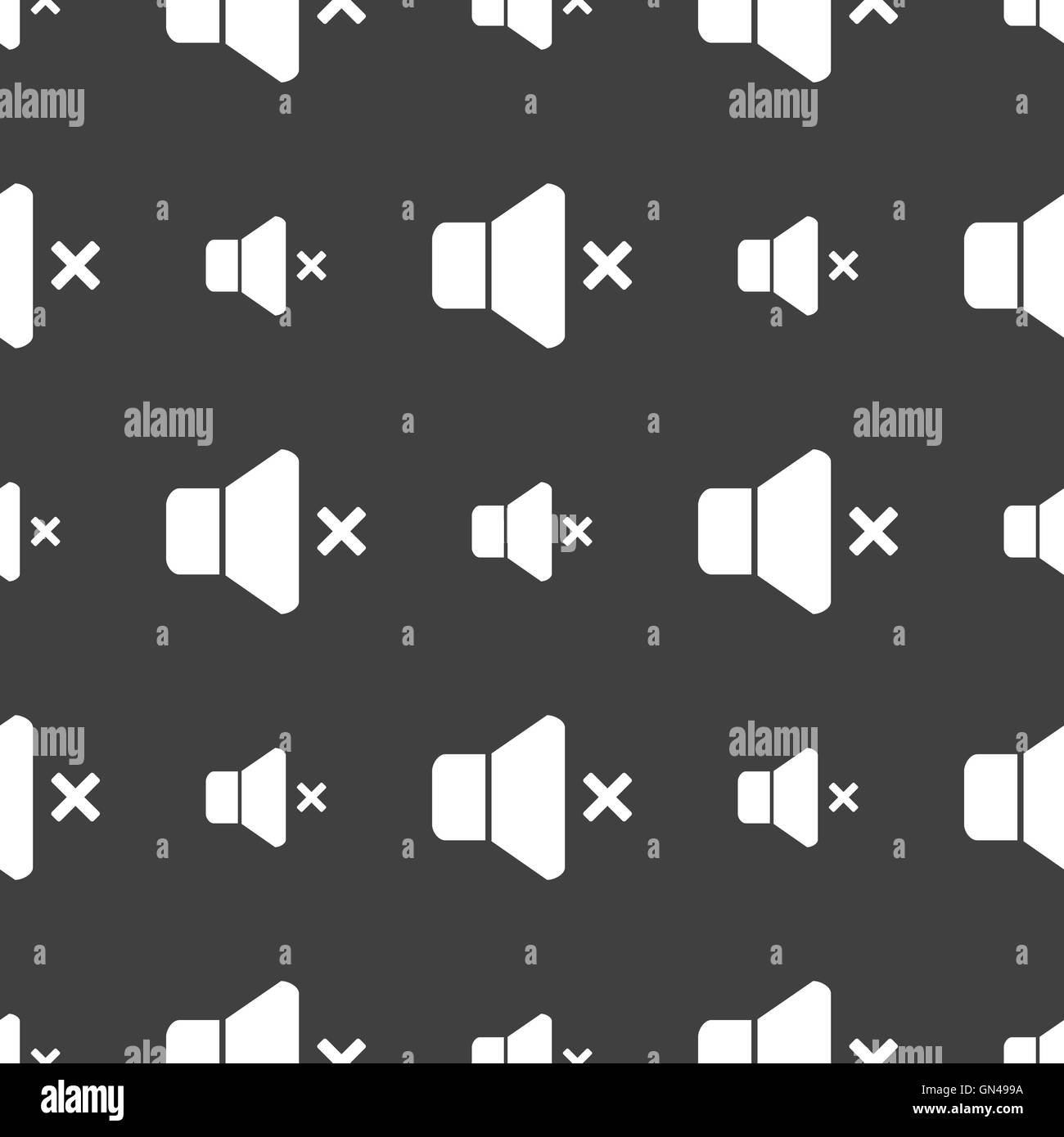 No Volume icon sign. Seamless pattern on a gray background. Vector ...