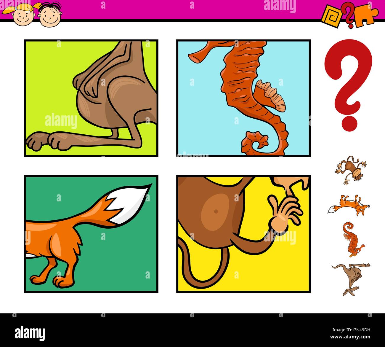 Guess animal cartoon task hi-res stock photography and images - Alamy