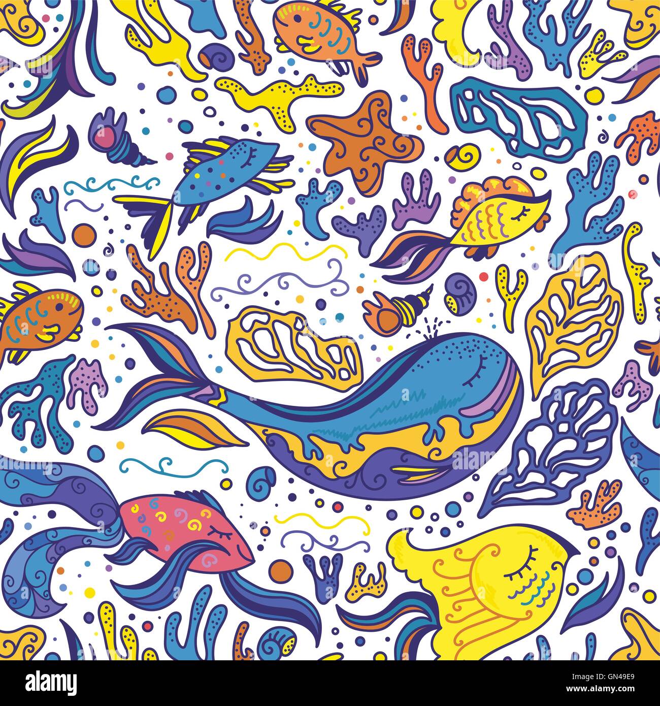 Underwater kids pattern Stock Vector Images - Alamy