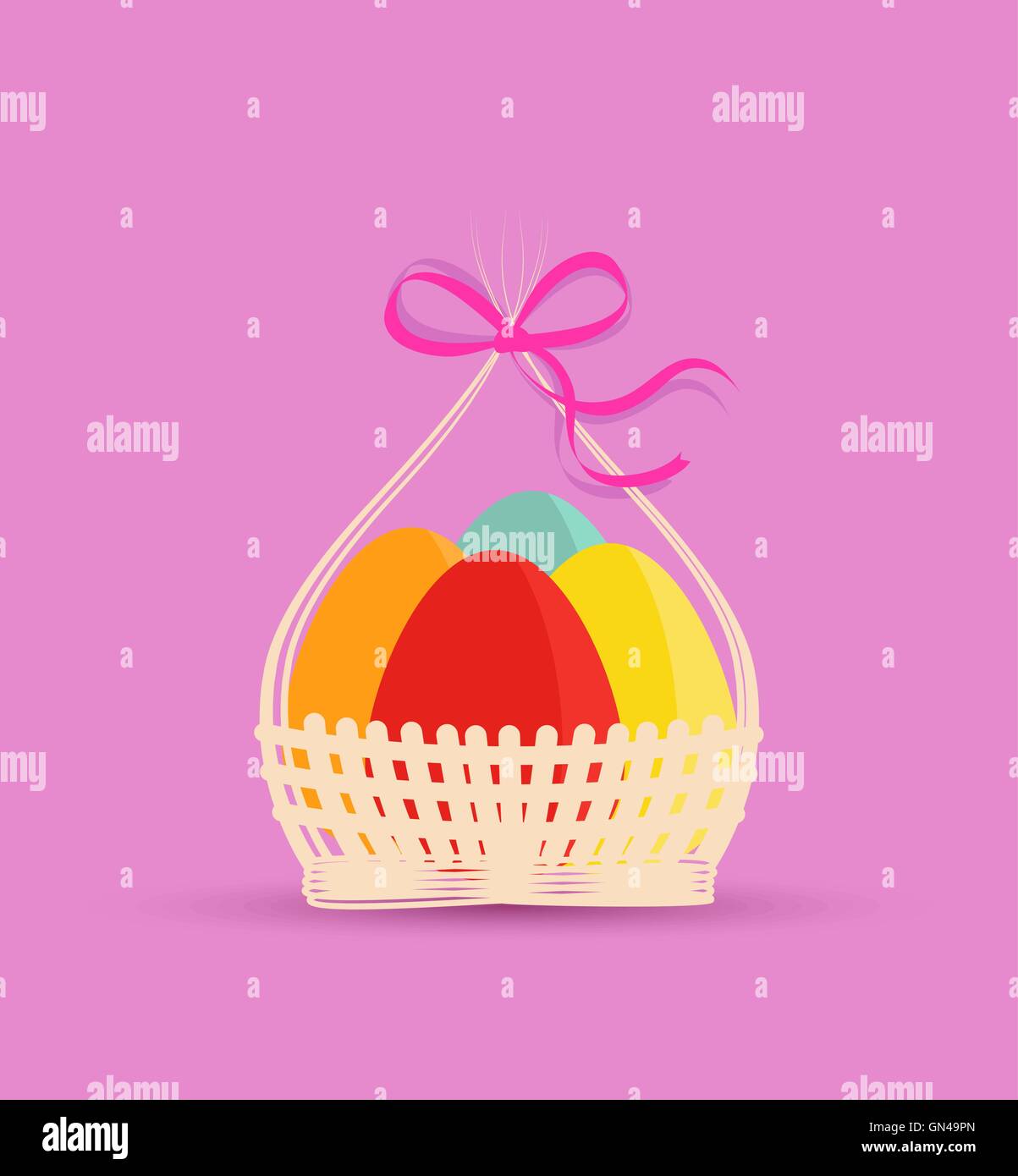 Egg basket illustration Stock Vector Images - Alamy