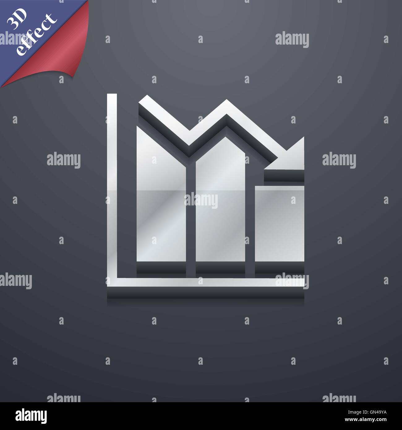 histogram icon symbol. 3D style. Trendy, modern design with space for ...