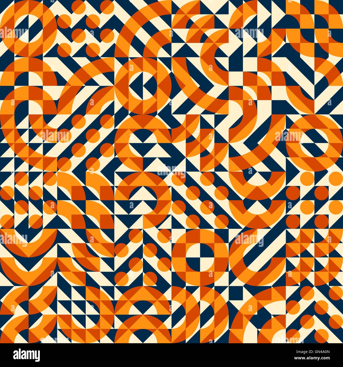 Vector Seamless Orange Navy Color Overlay Irregular Geometric Blocks ...