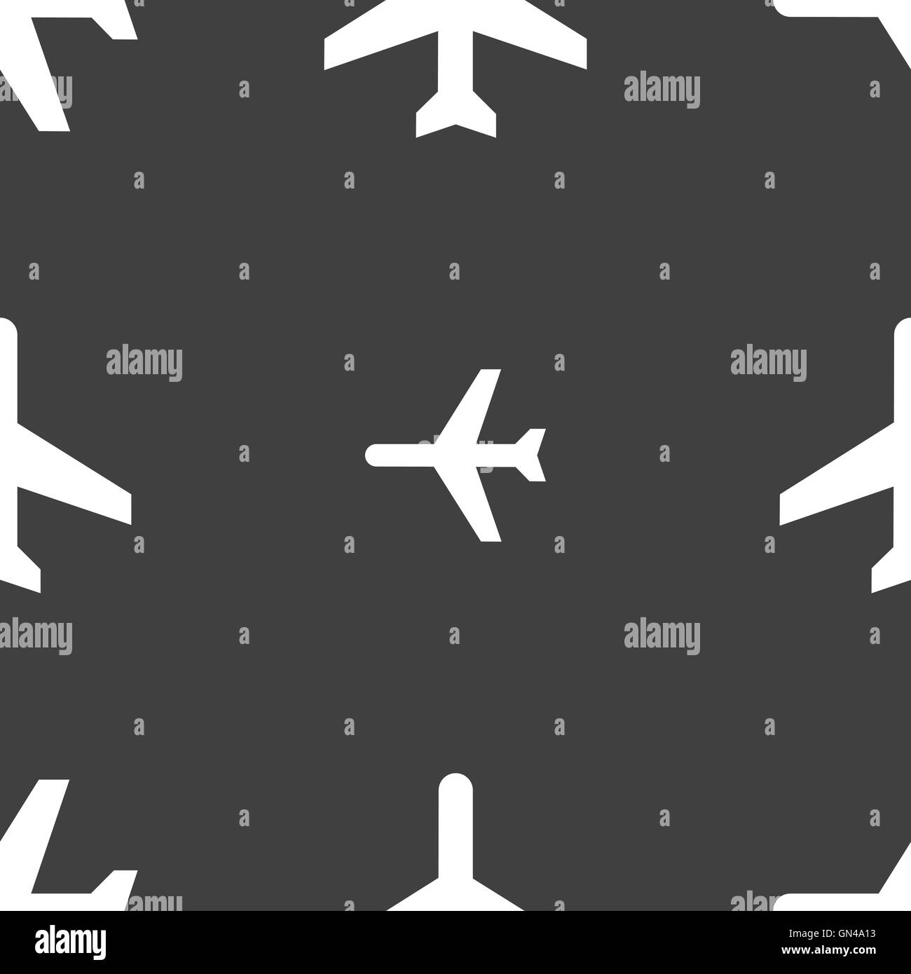 Plane icon sign. Seamless pattern on a gray background. Vector Stock ...