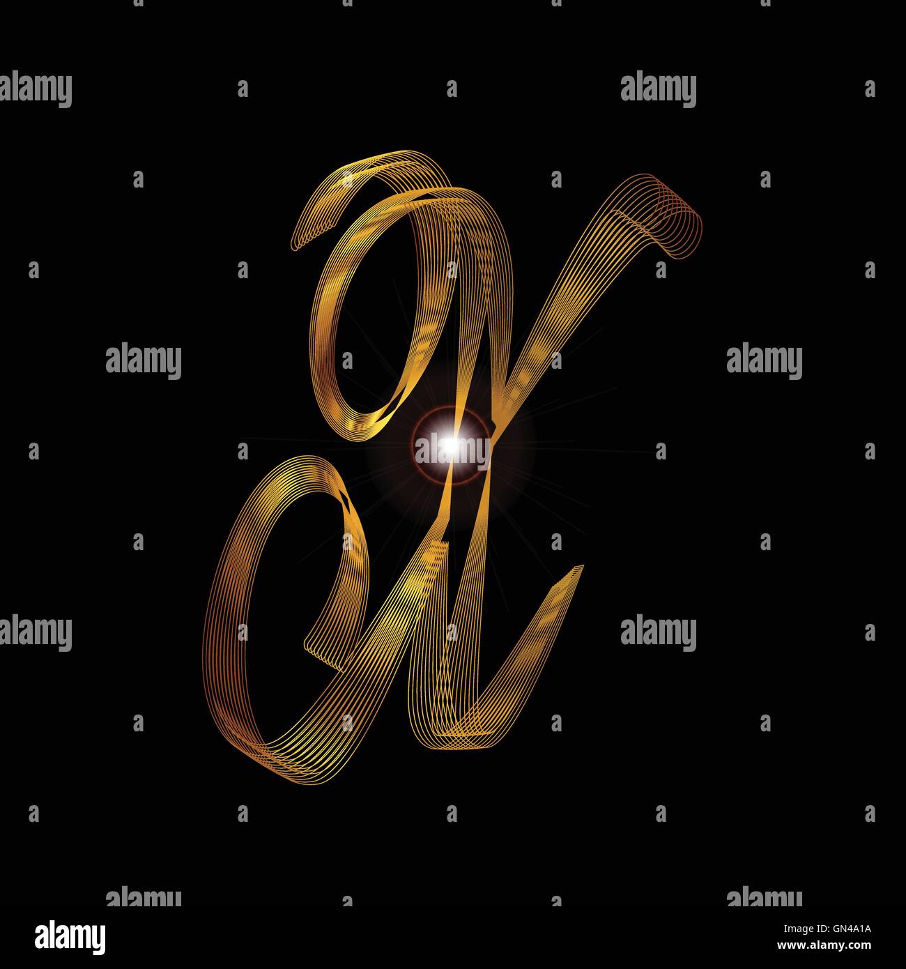 Letter X In Gold Stock Vector Image & Art - Alamy