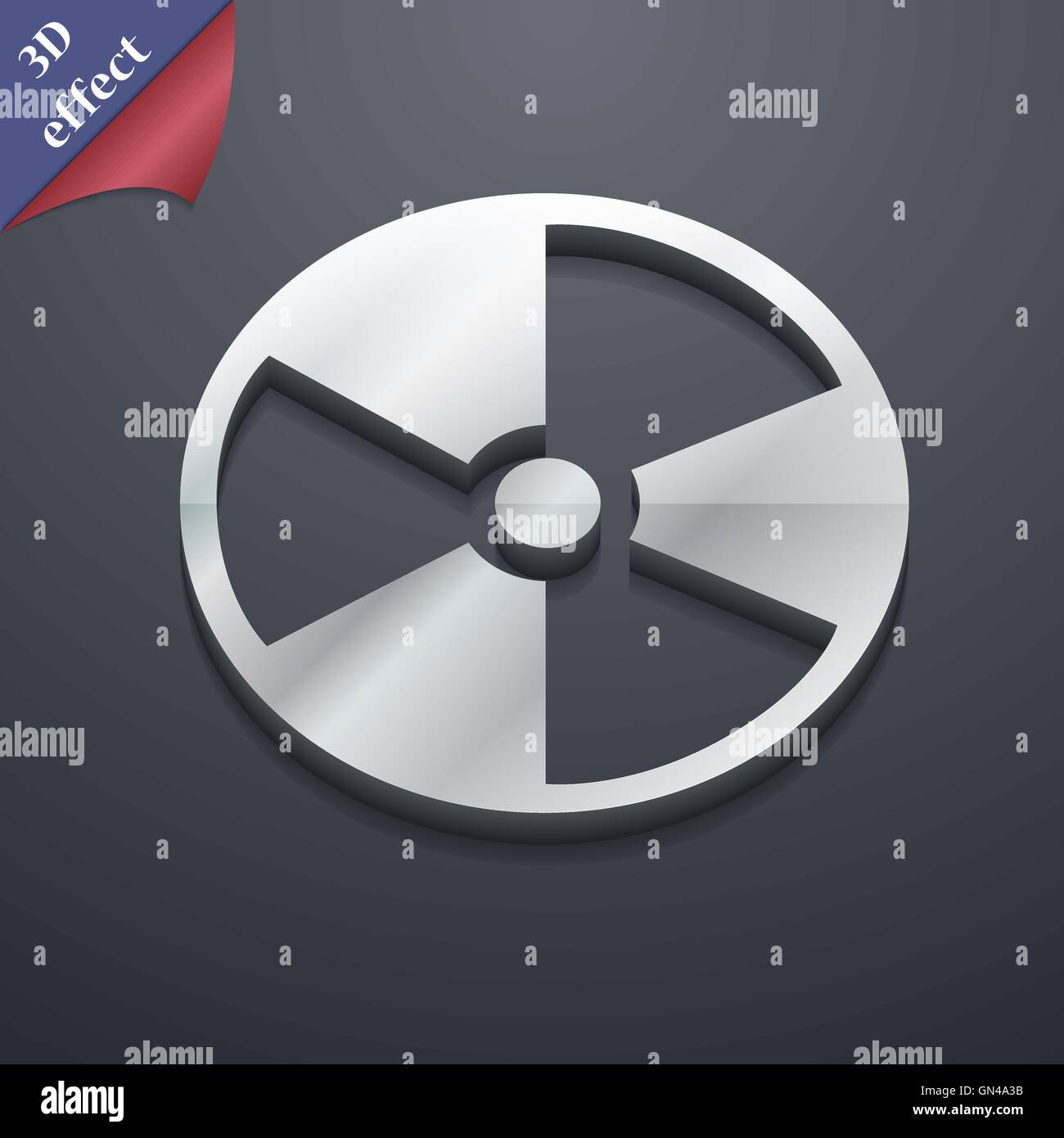 radioactive icon symbol. 3D style. Trendy, modern design with space for ...