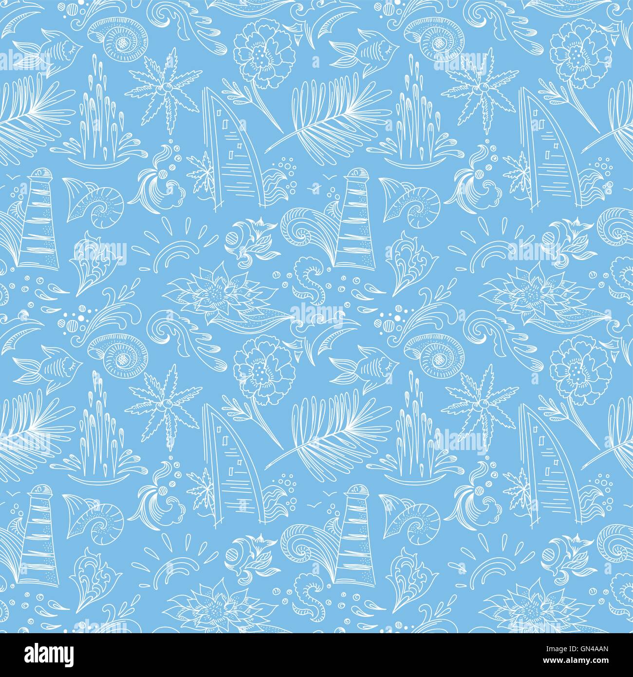 Blue travel pattern Stock Vector Image & Art - Alamy
