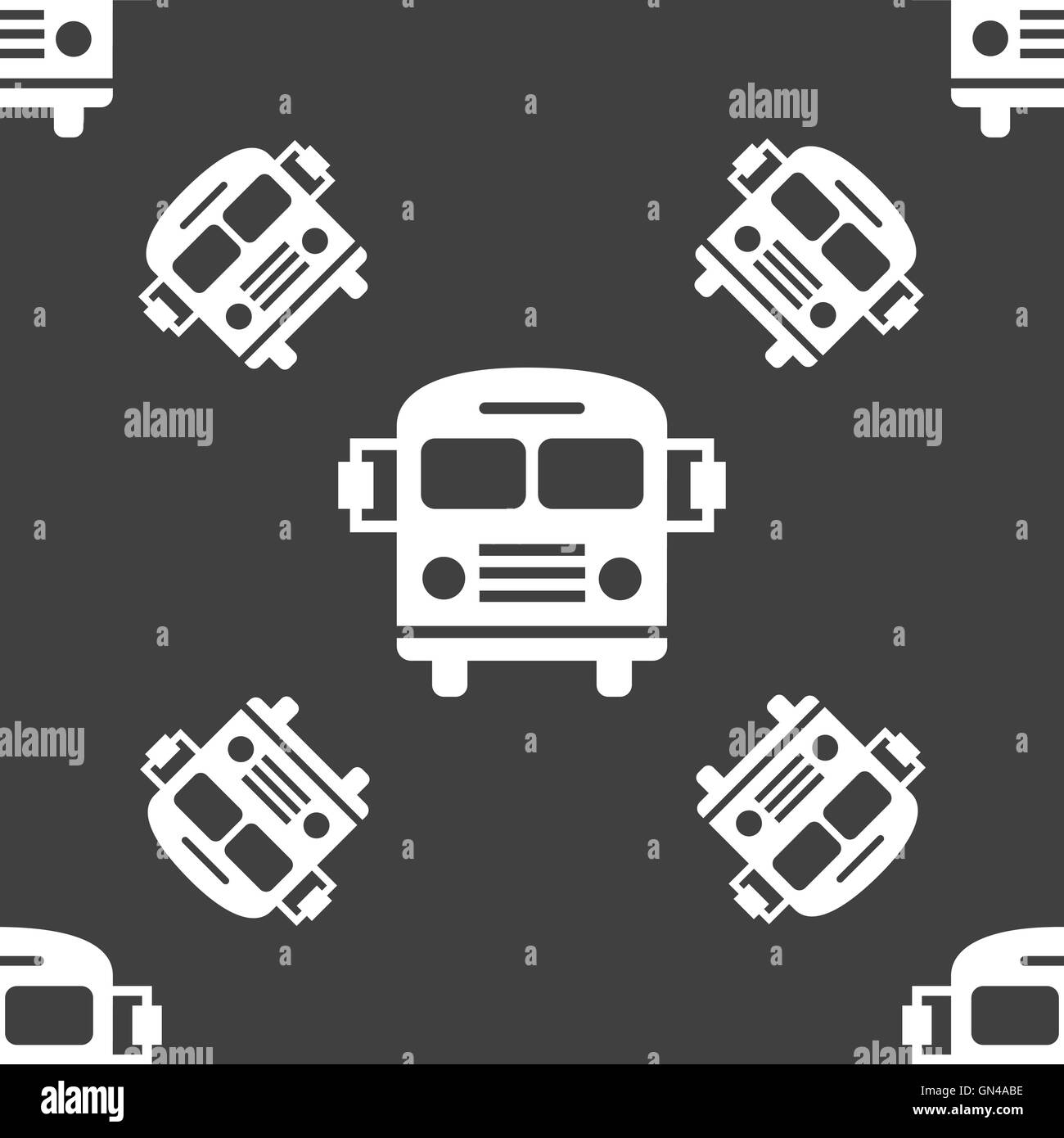 Bus icon sign. Seamless pattern on a gray background. Vector Stock ...