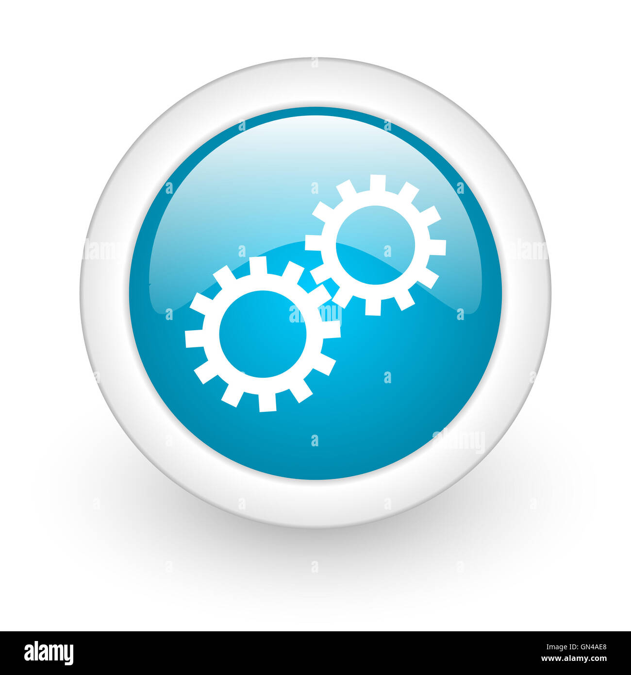 gears web button Stock Photo - Alamy