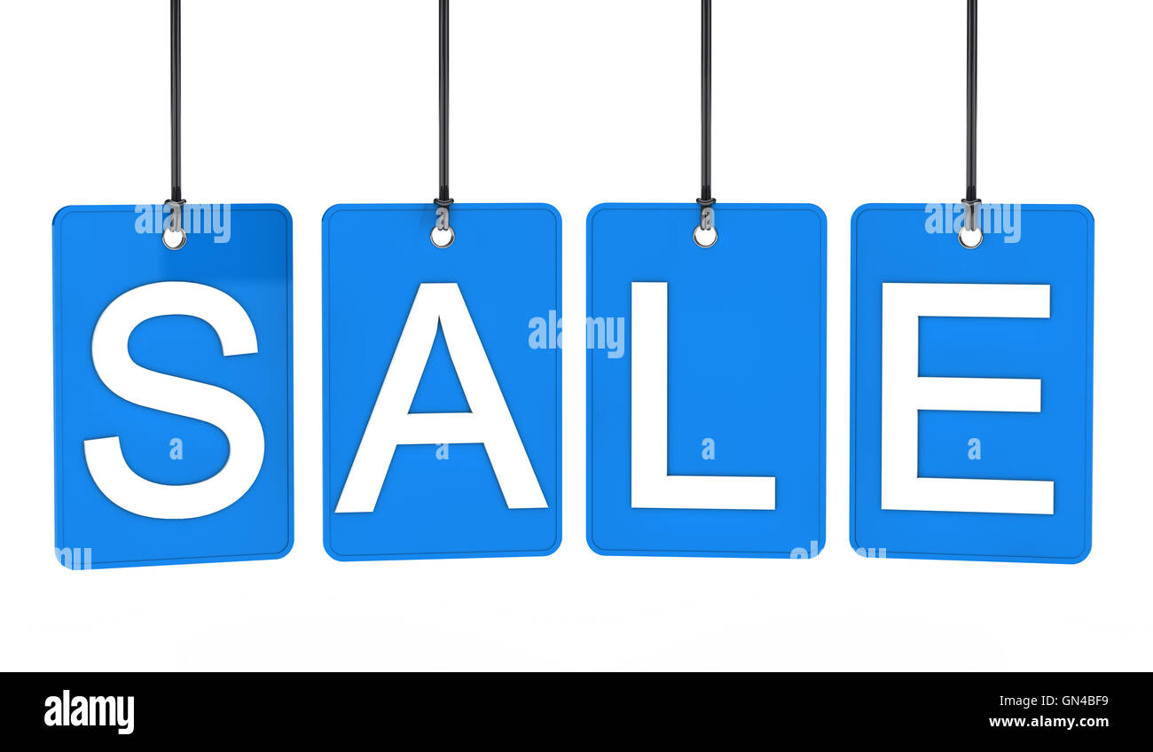 blue sale label Stock Photo - Alamy