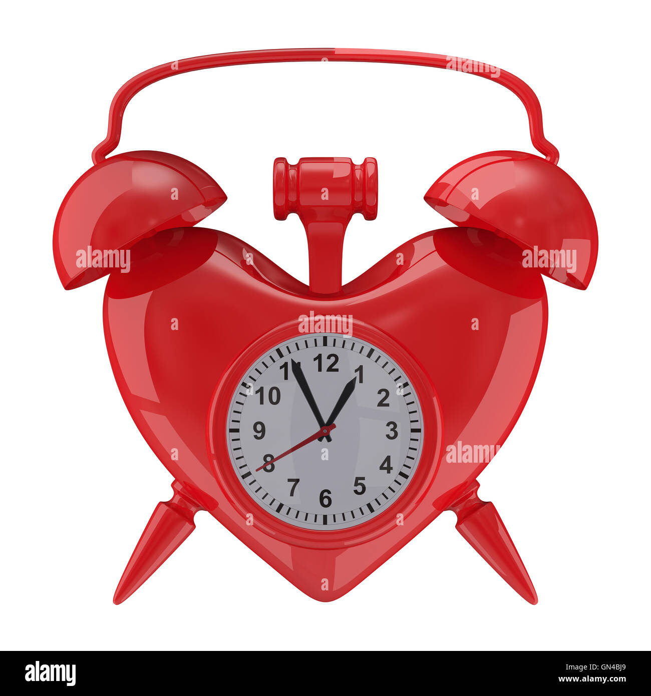 Alarm clock on white background. Isolated 3D image Stock Photo - Alamy