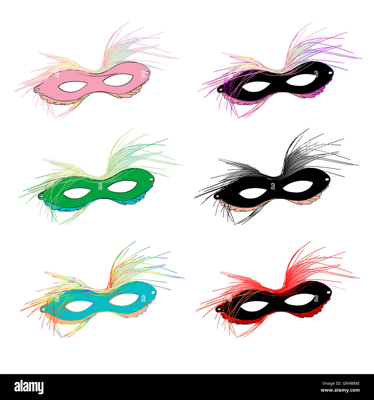 Masquerade masks set carnival hi-res stock photography and images - Alamy