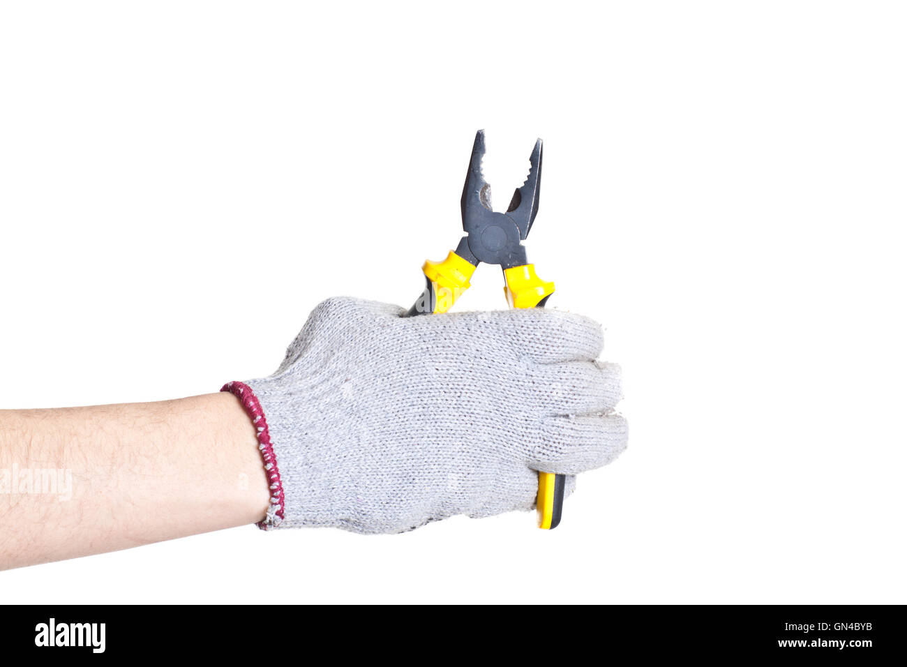 Working hands with tools. Isolated Stock Photo - Alamy