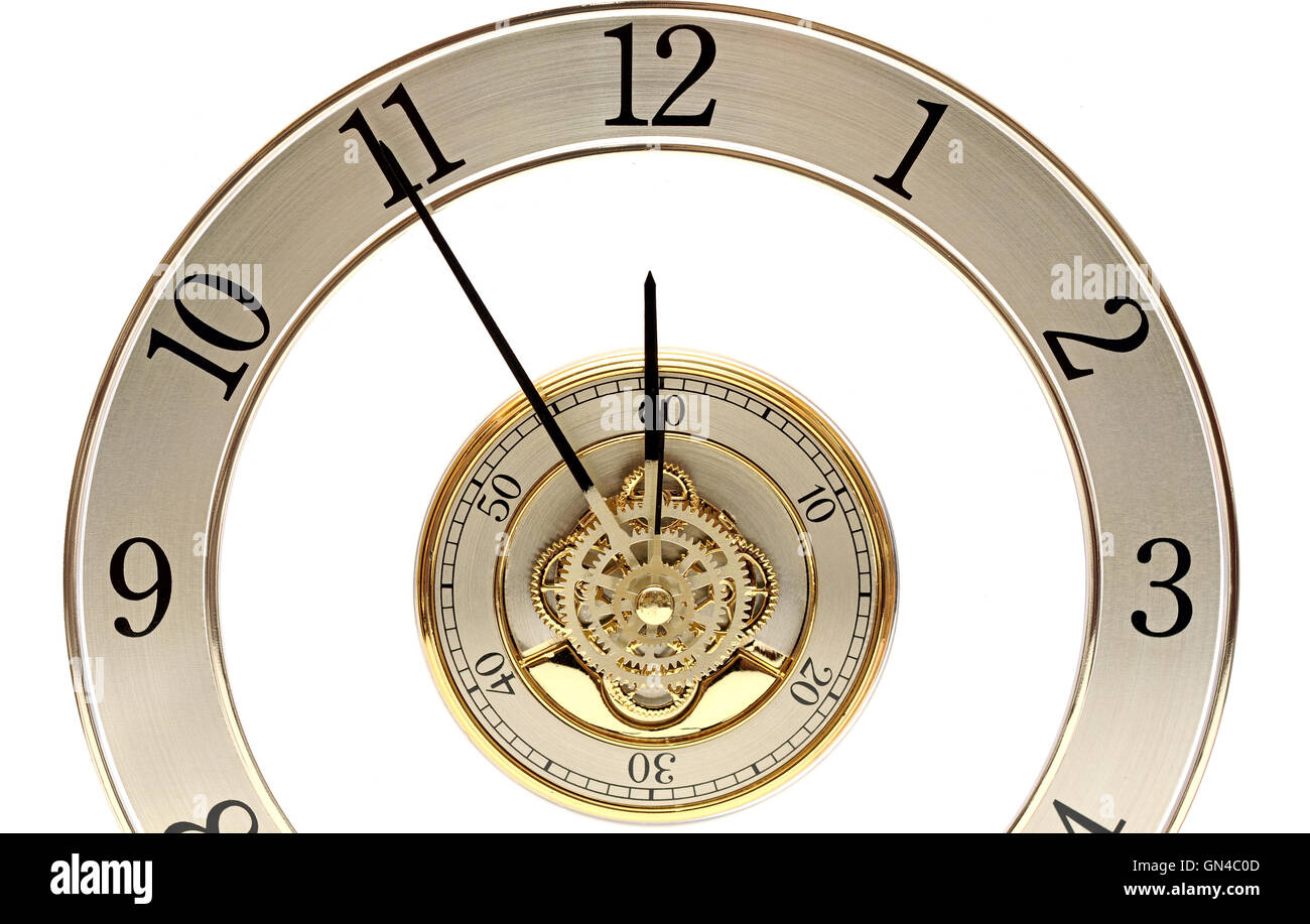 closeup golden clock with gears Stock Photo - Alamy
