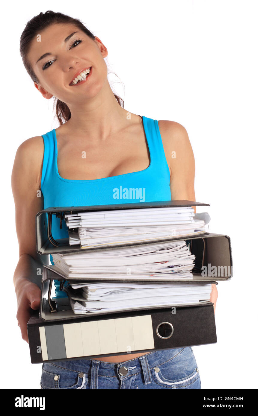 Pile of folders Stock Photo - Alamy