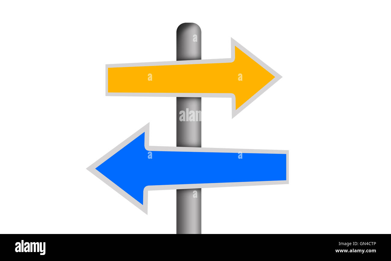 two road signs isolated on white Stock Photo - Alamy