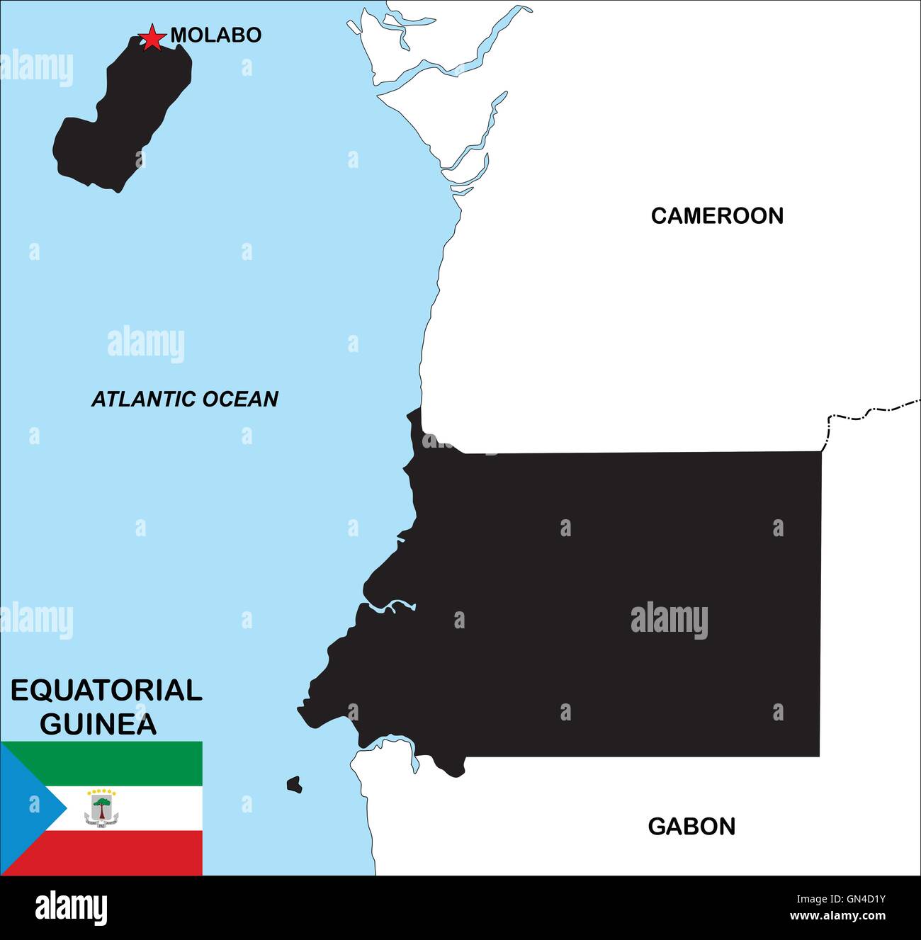 equatorial guinea map Stock Photo - Alamy