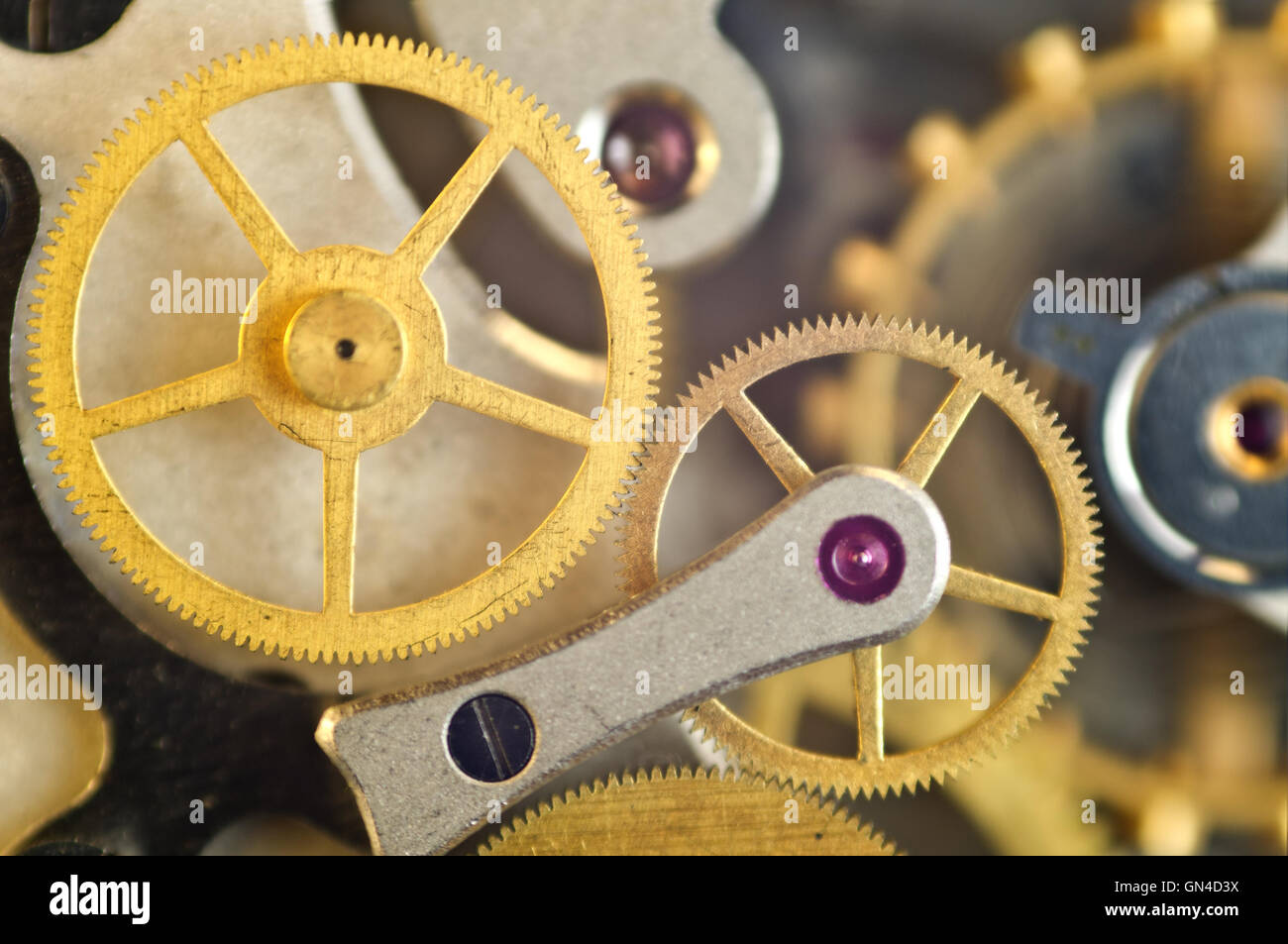 Metal cogwheels inside clockwork. Concept Eternity, Teamwork , Idea ...