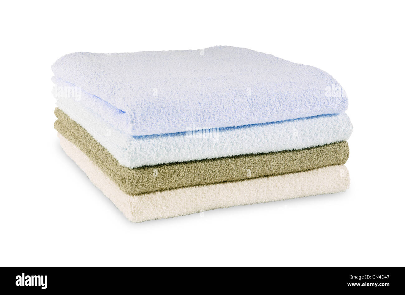 Towel stack. Isolated Stock Photo - Alamy