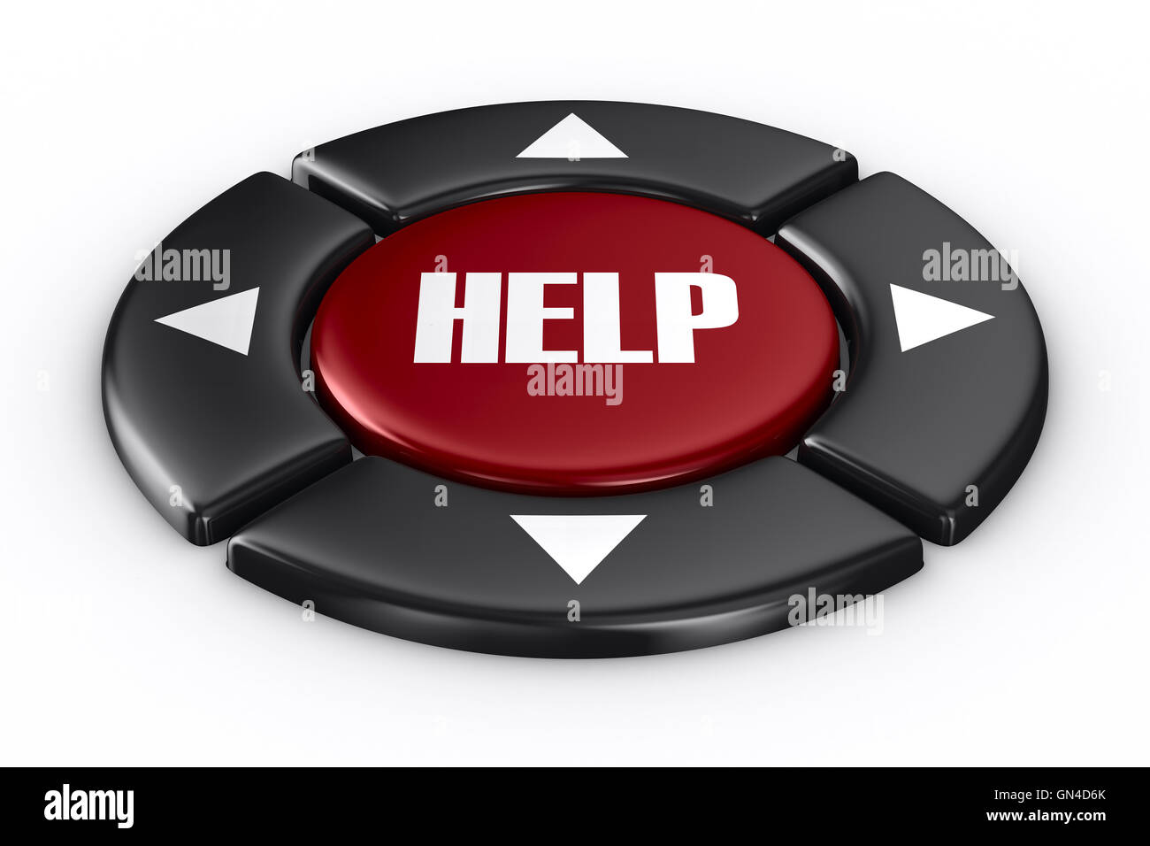 button help on white background. Isolated 3D image Stock Photo - Alamy