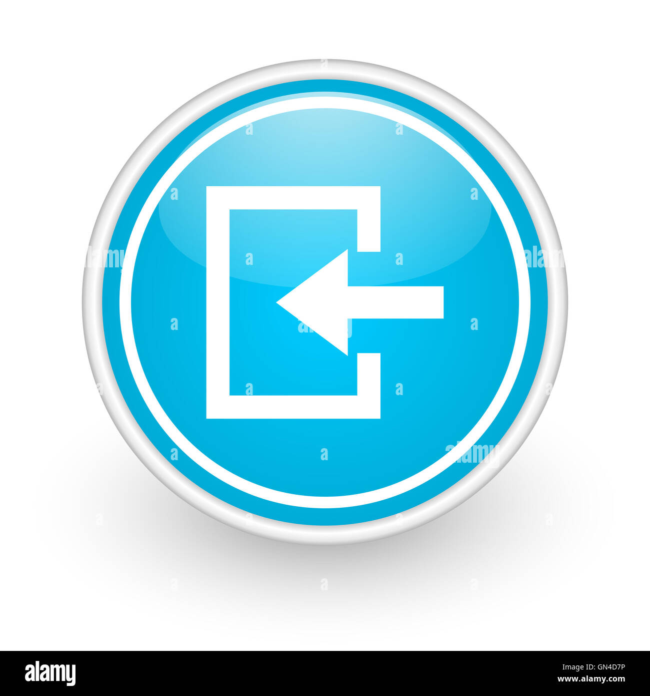 Login icon glossy blue round hi-res stock photography and images - Alamy