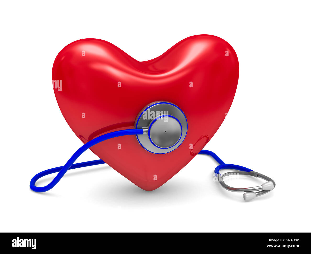 Stethoscope and heart on white background. Isolated 3D image Stock ...