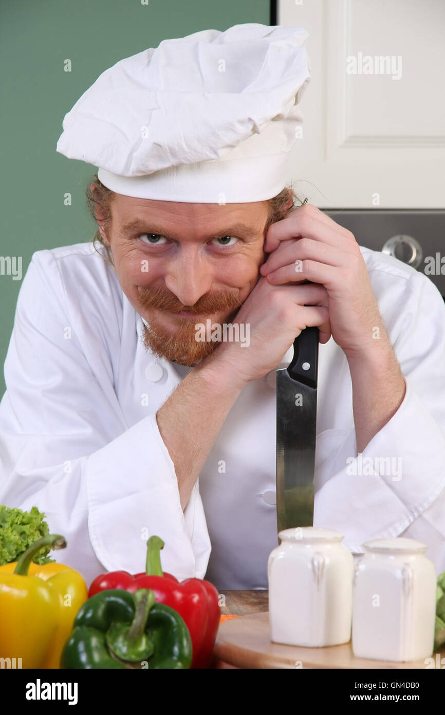 Funny young chef knife in hi-res stock photography and images - Alamy