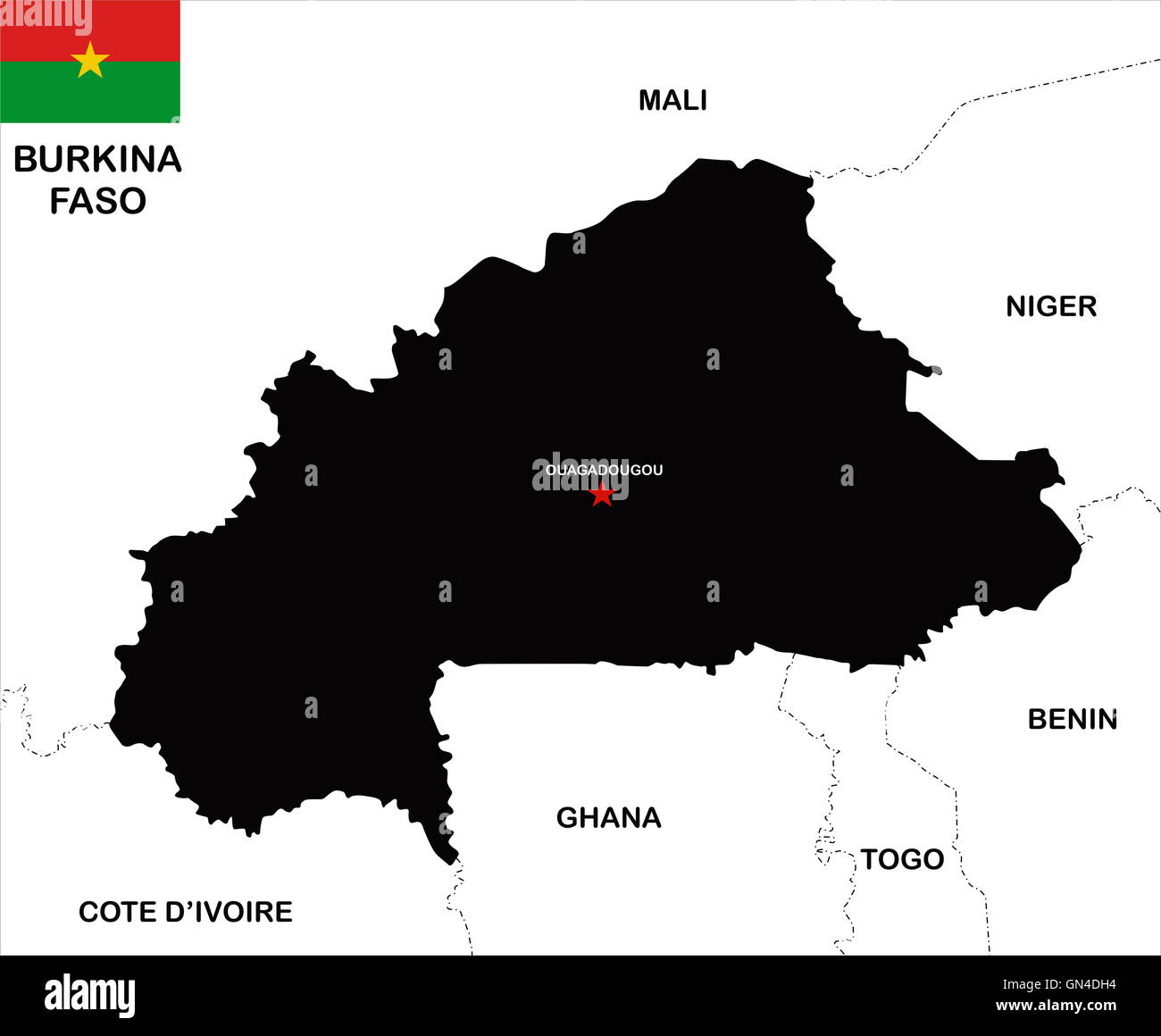 burkina faso map Stock Photo - Alamy