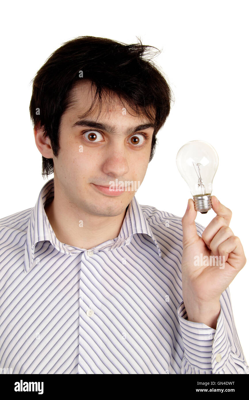 young man coming up with an idea or solution Stock Photo - Alamy