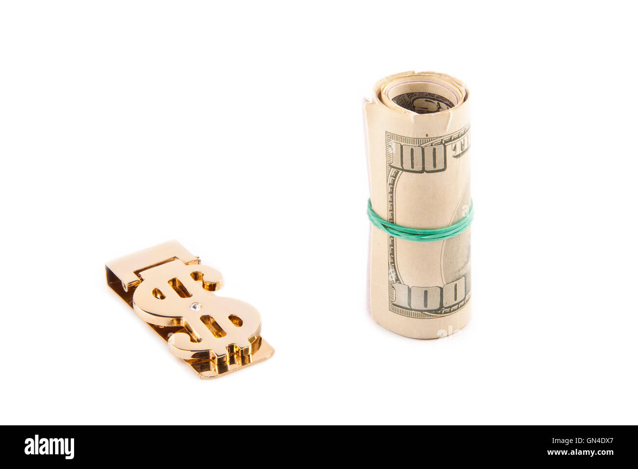 Rolled up paper dollar Stock Photo - Alamy