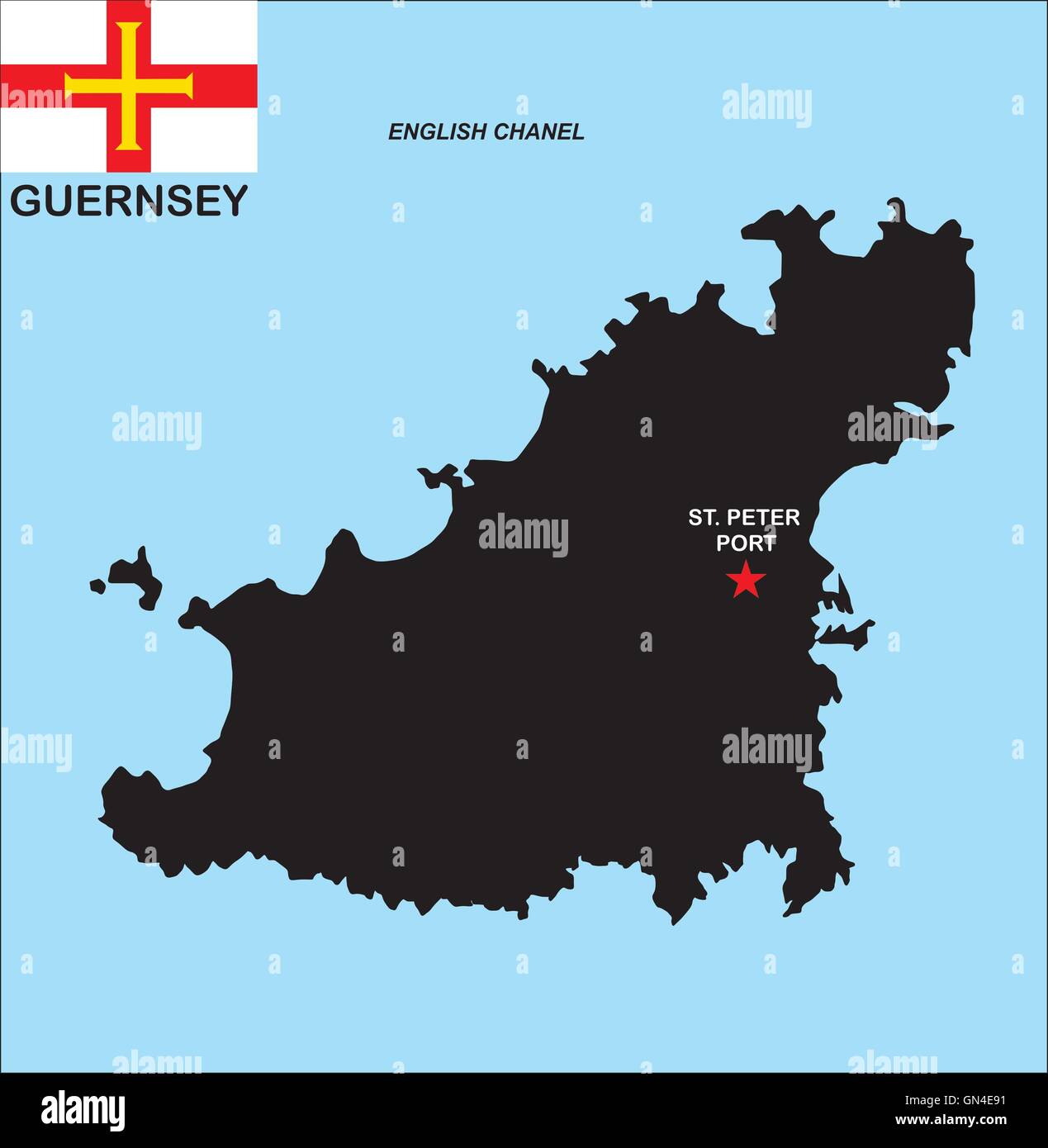 Guernsey map hi-res stock photography and images - Alamy