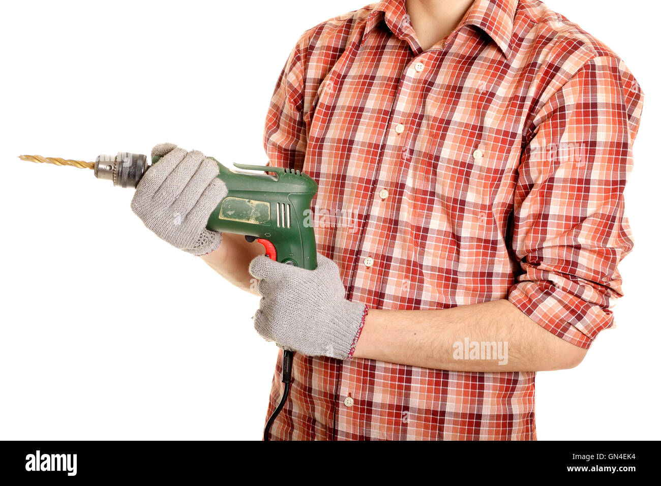 hands handling an electric drilling machine Stock Photo - Alamy