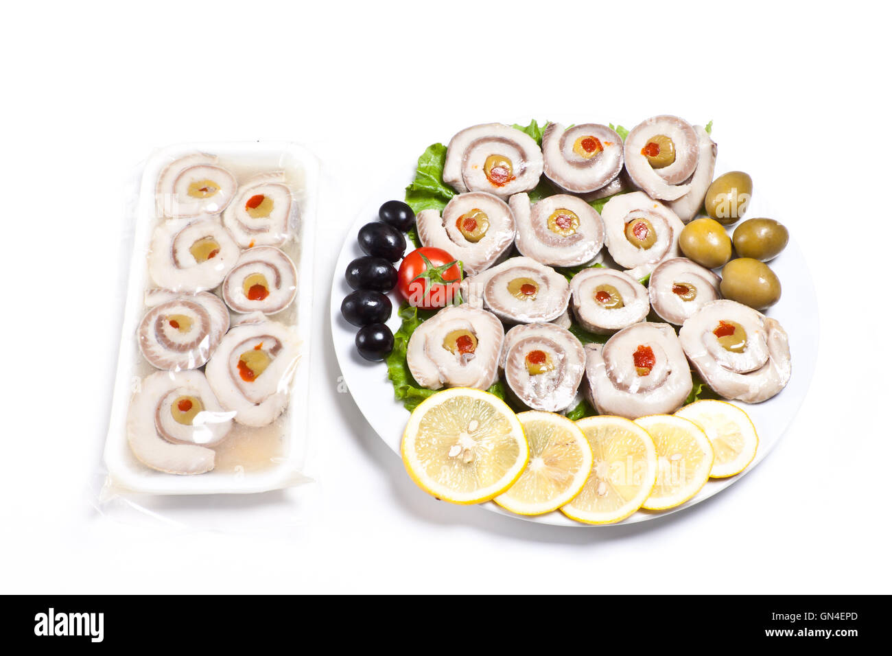 sliced fish with vegetables Stock Photo - Alamy